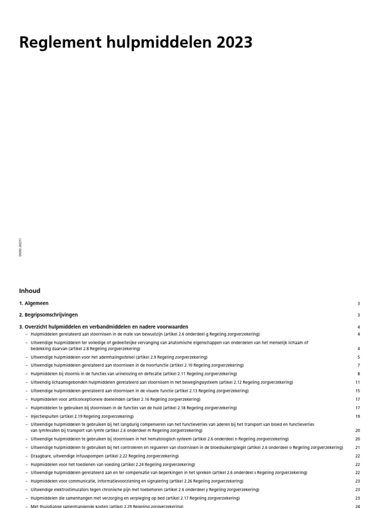D0202 Reglement Hulpmiddelen 2023 | PDF