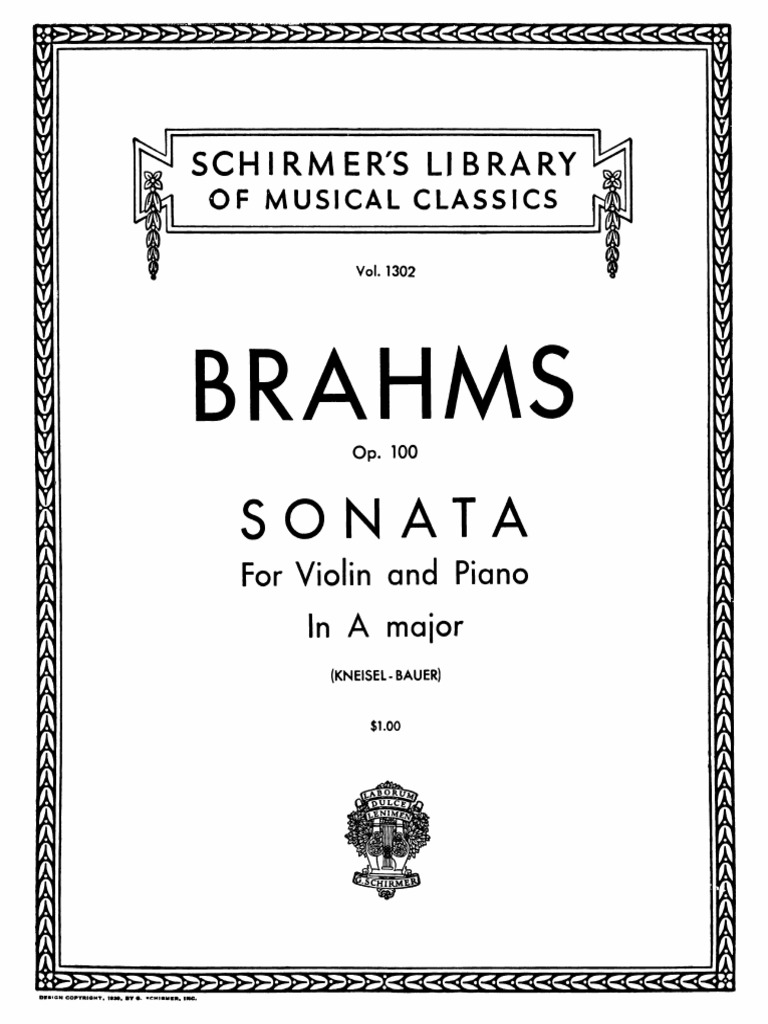 Sonate 2 Op.100 Brahms (Conducteur) | PDF