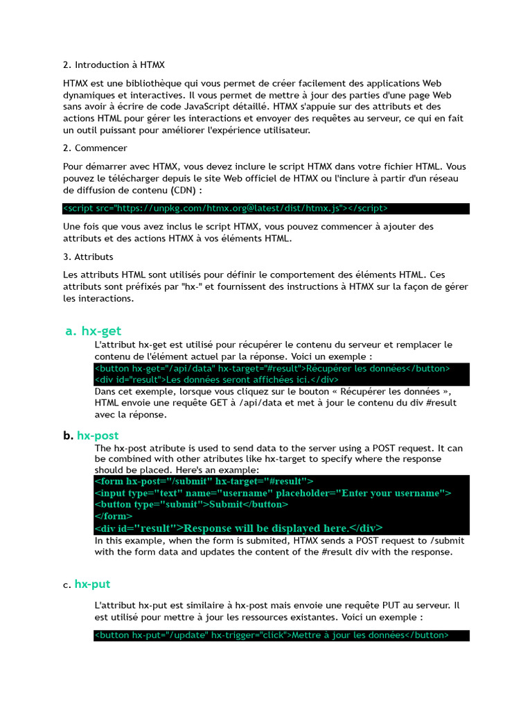 Introduction à HTMX pour Développeurs | PDF | Internet | Internet et Web