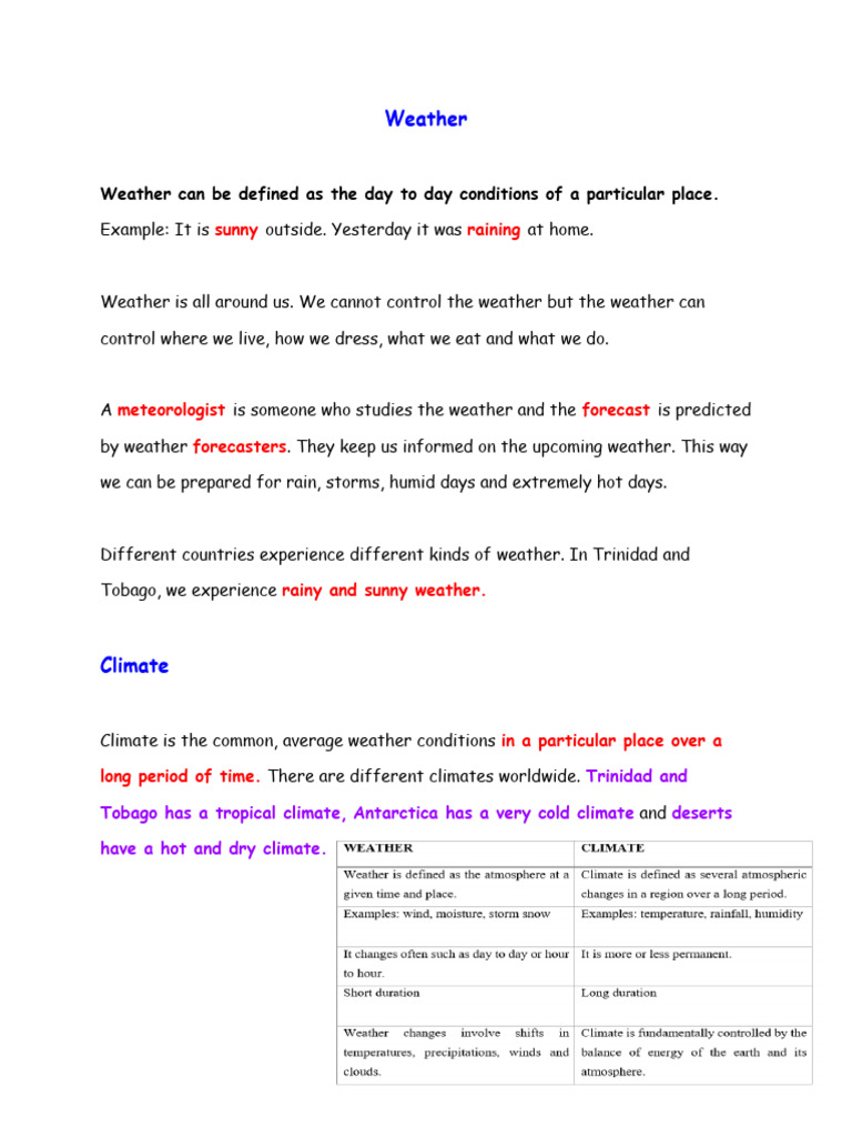 Weather Notes | PDF | Travel