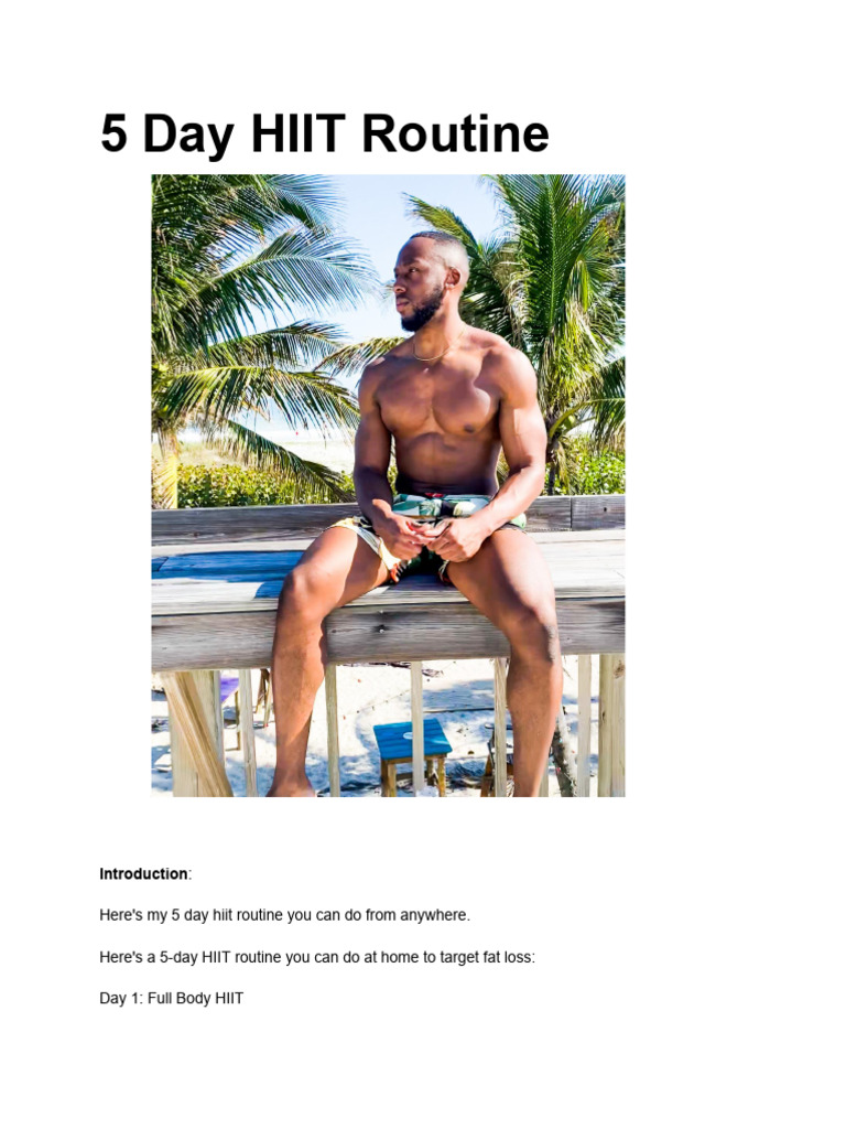 F2F 5 Day Hiit Routine | PDF | Wellness
