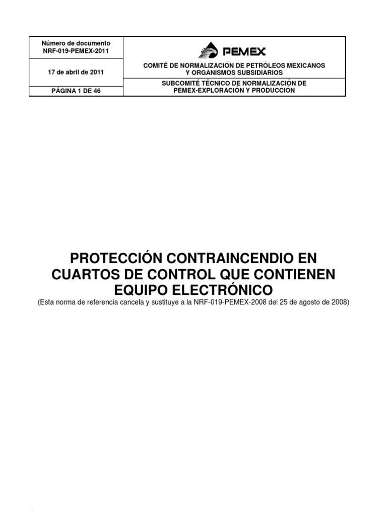 Protección Incendios en Cuartos PEMEX | PDF | Hardware de la computadora | Electrónica