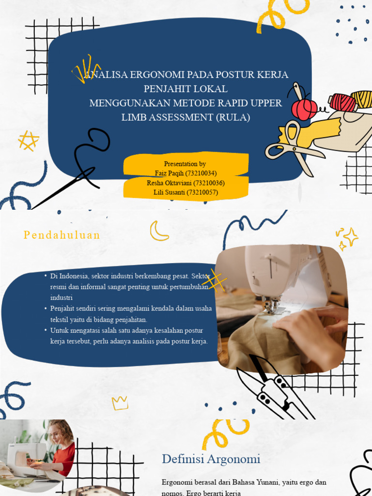 Analisa Ergonomi Pada Postur Kerja Penjahit Lokal Menggunakan Metode ...