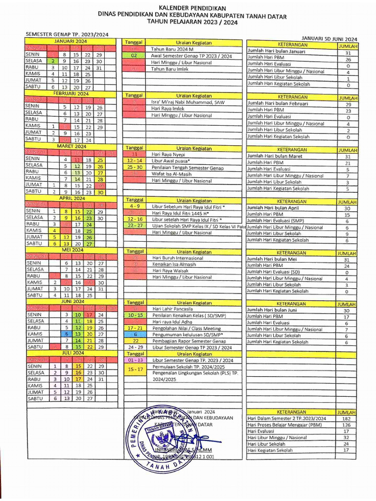 Kalender Pendidikan | PDF