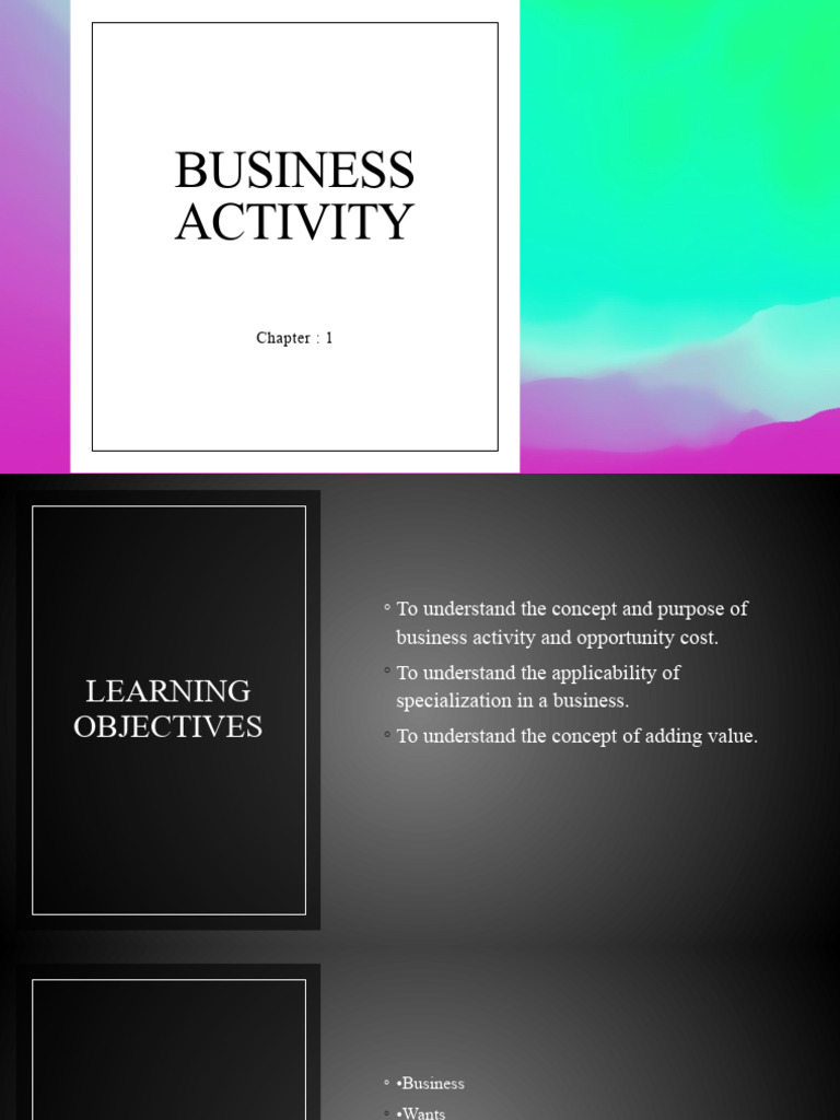 Understanding Business Activity Concepts | PDF | Opportunity Cost ...