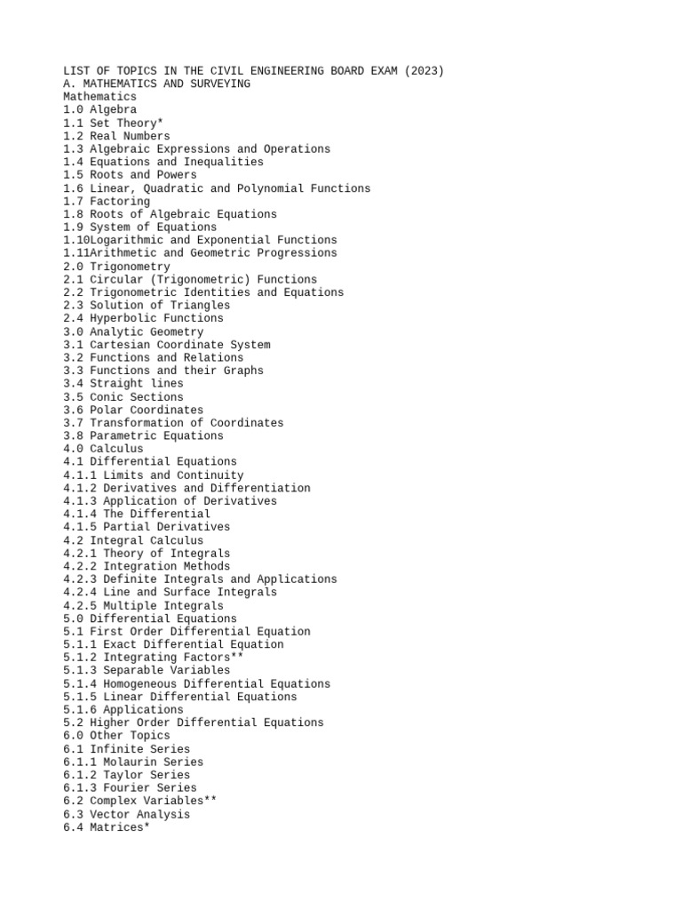 List of Topics in The Cele | PDF | Equations | Beam (Structure)