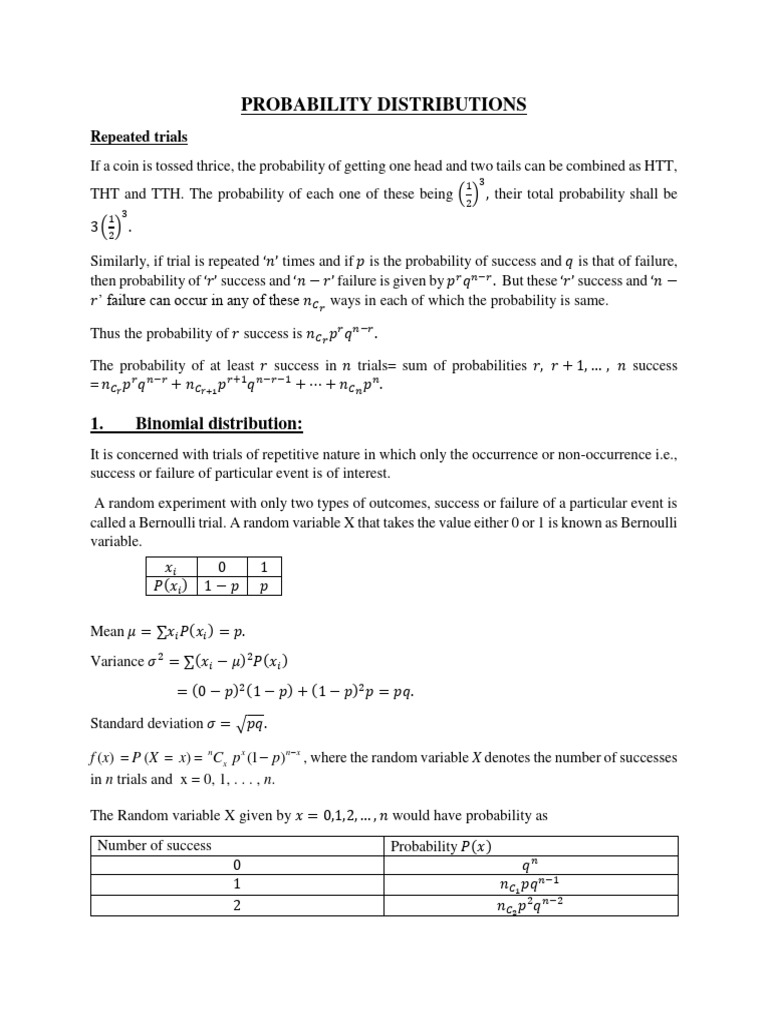 Probability Distributions Guide | PDF | Normal Distribution ...