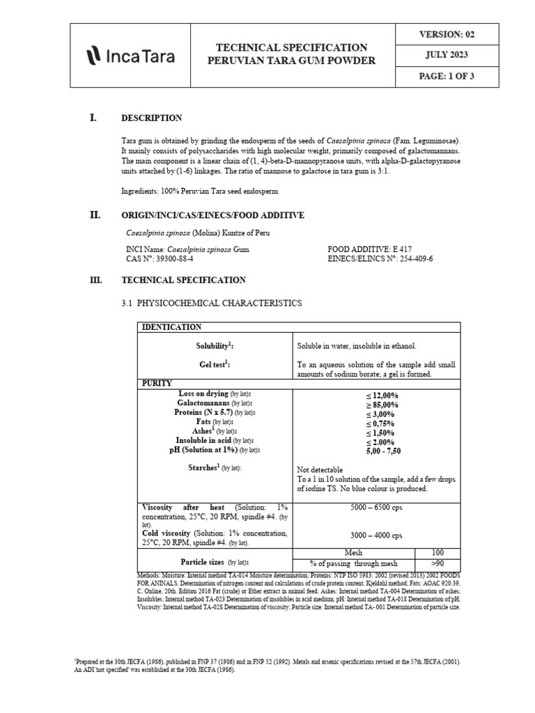 Tara Gum | Download Free PDF | Chemical Compounds | Atoms