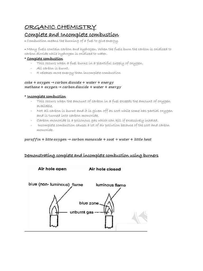 ORGANIC CHEMISTRY Form 2 | Download Free PDF | Combustion | Soil