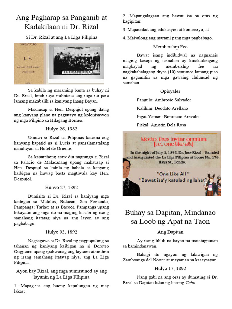 Ang Pagharap Sa Panganib at Kadakilaan Ni Dr. Rizal | PDF