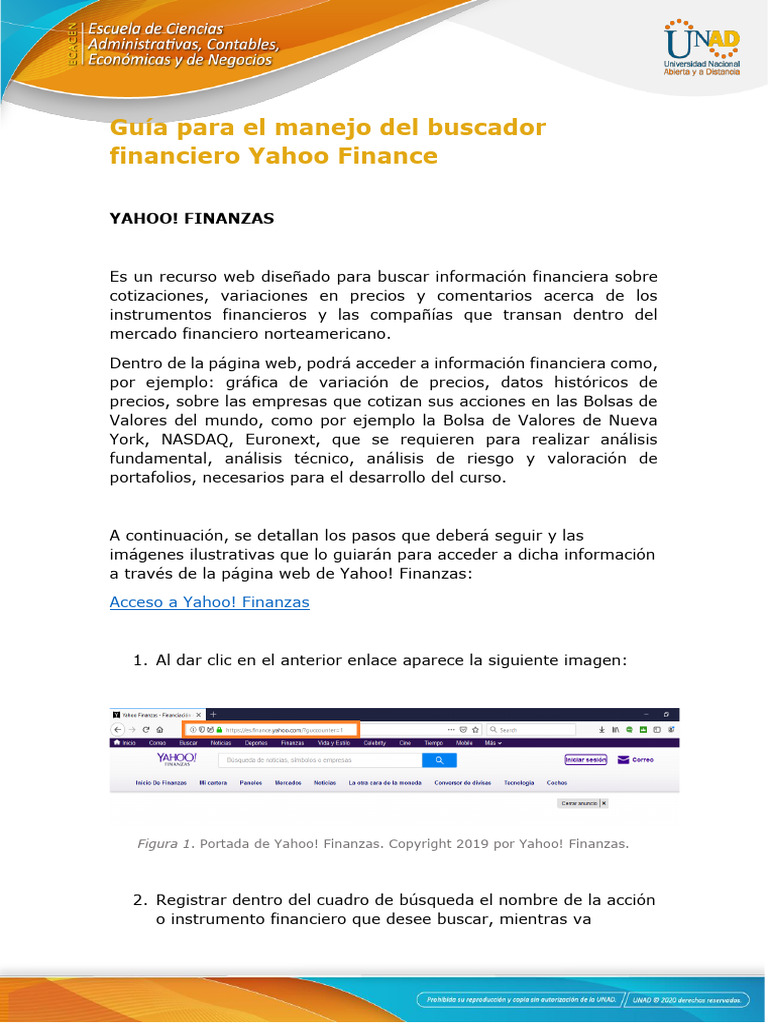 Anexo 1 - Guía para El Manejo Del Buscador Financiero Yahoo Finance | Descargar gratis PDF ...