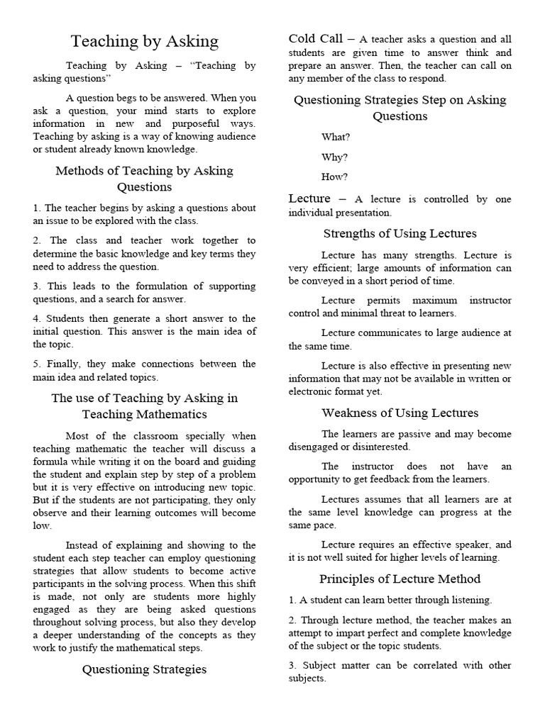 Lecture 11 Teaching by Asking | Download Free PDF | Triangle | Lecture