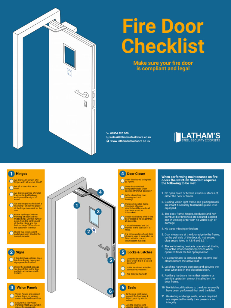 Fire Door Regulations Checklist | PDF | Door | Building Engineering