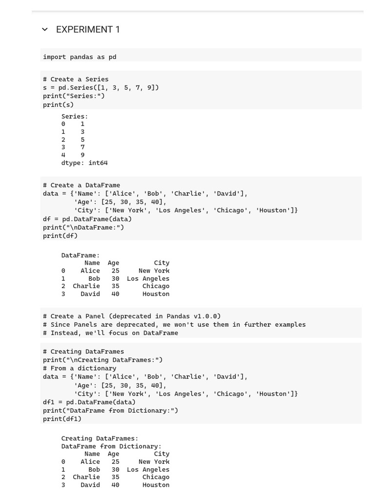 EXPERIMENT 1 - Colab | PDF
