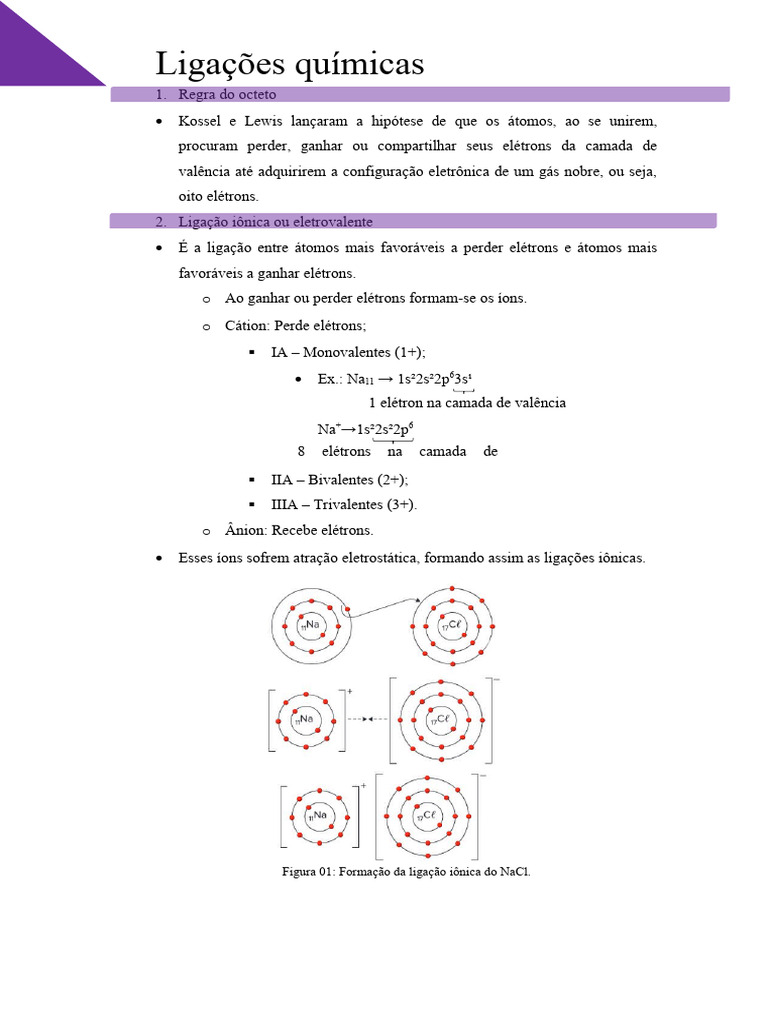 Ligações Químicas (Ionica, Covalente e Metalica) | PDF | Ligação ...