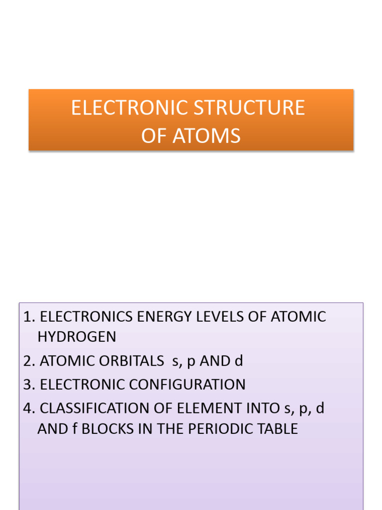 Electronic Structure of Atoms Explained | PDF | Emission Spectrum ...