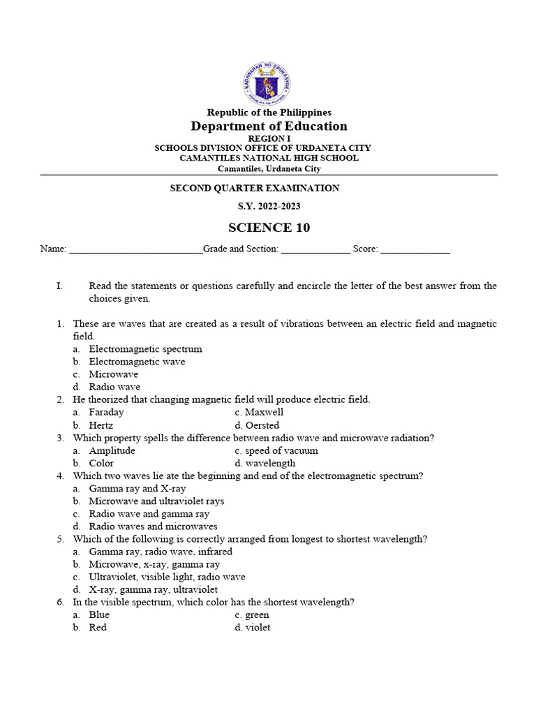 2nd Quarter Science 10 - New | PDF | Electromagnetic Spectrum | Atomic ...