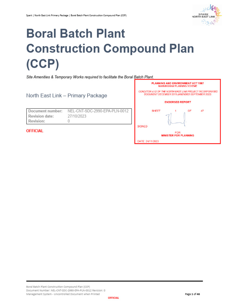 Boral Batch Plant Construction Compound Plan December | PDF | Tunnel