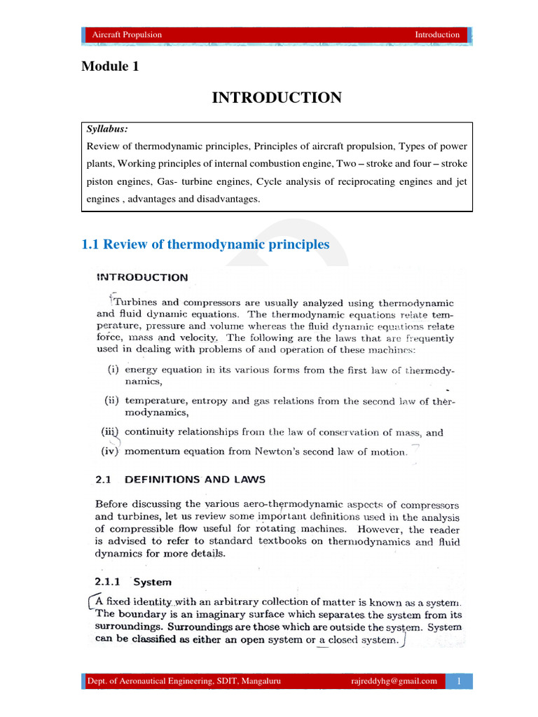 Module-1 Introduction | PDF | Jet Engine | Internal Combustion Engine