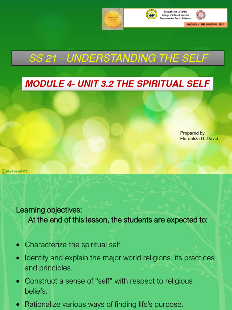 Module 4 Part 2 THE SPIRITUAL SELF | PDF | God | Love