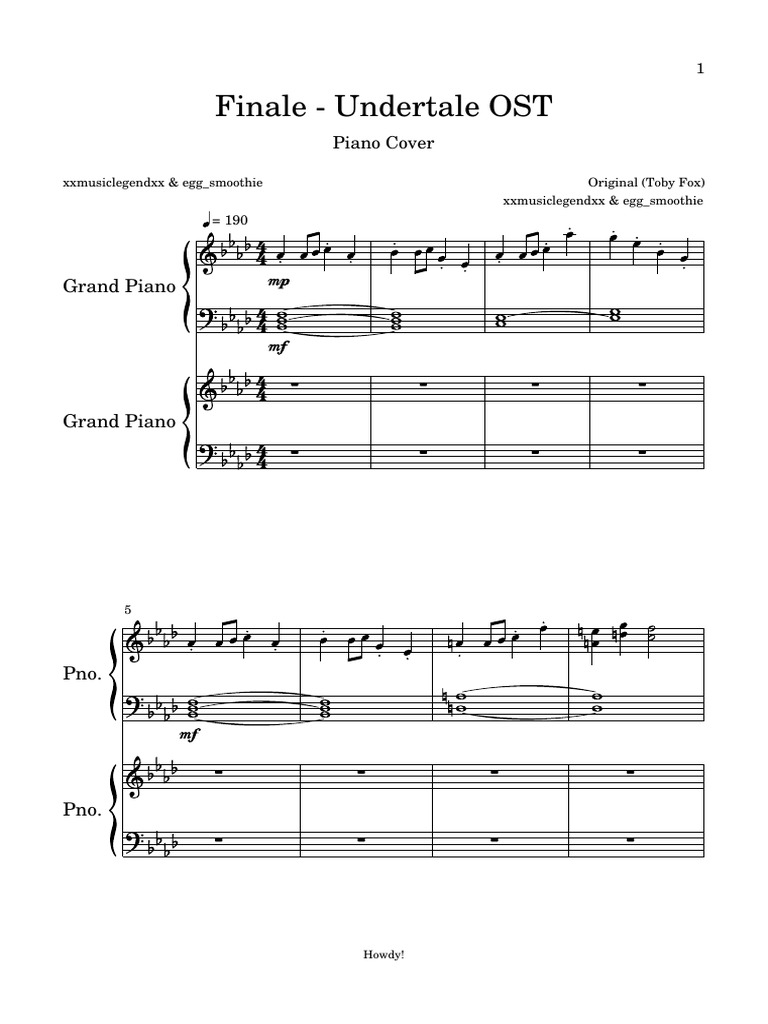 Finale - Undertale OST | PDF