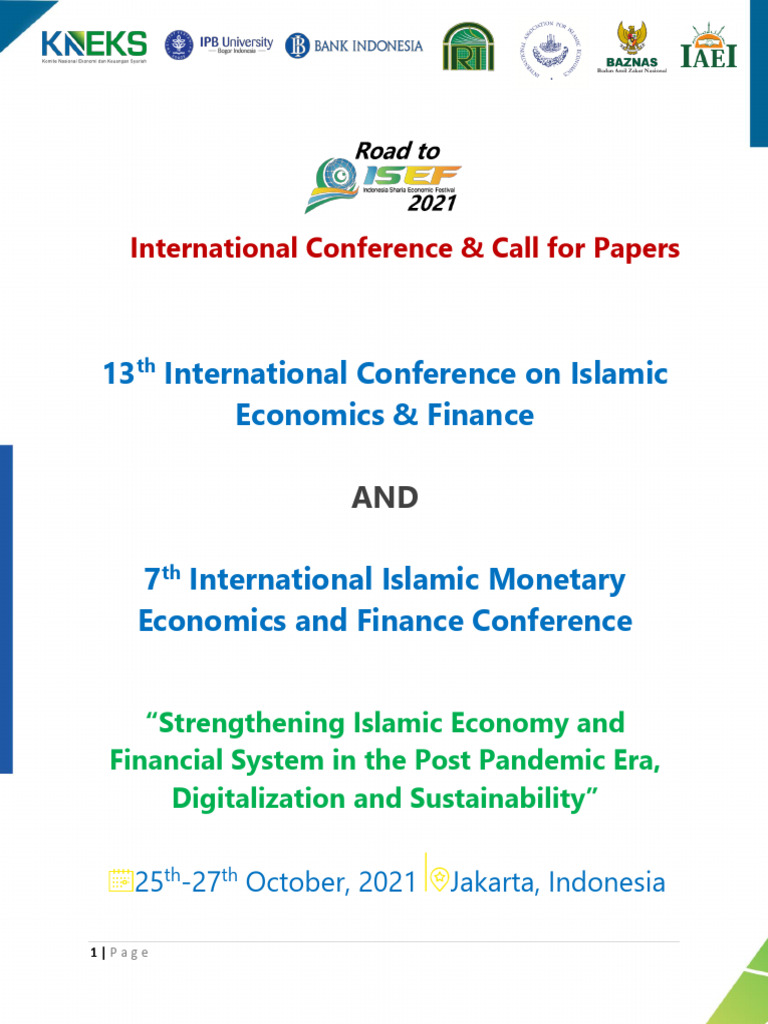 Brochure-of-13th-ICIEF and 7th-IIMEFC 2021 FINAL ED | PDF | Islamic ...