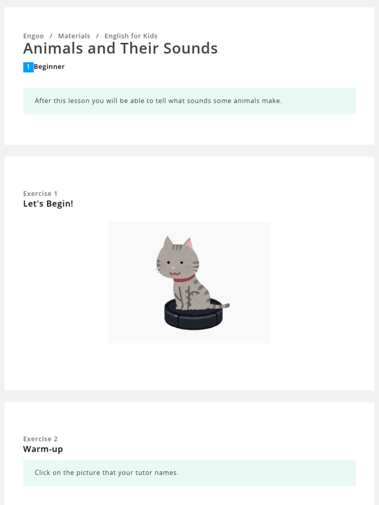 Animals and Their Sounds - Engoo | PDF