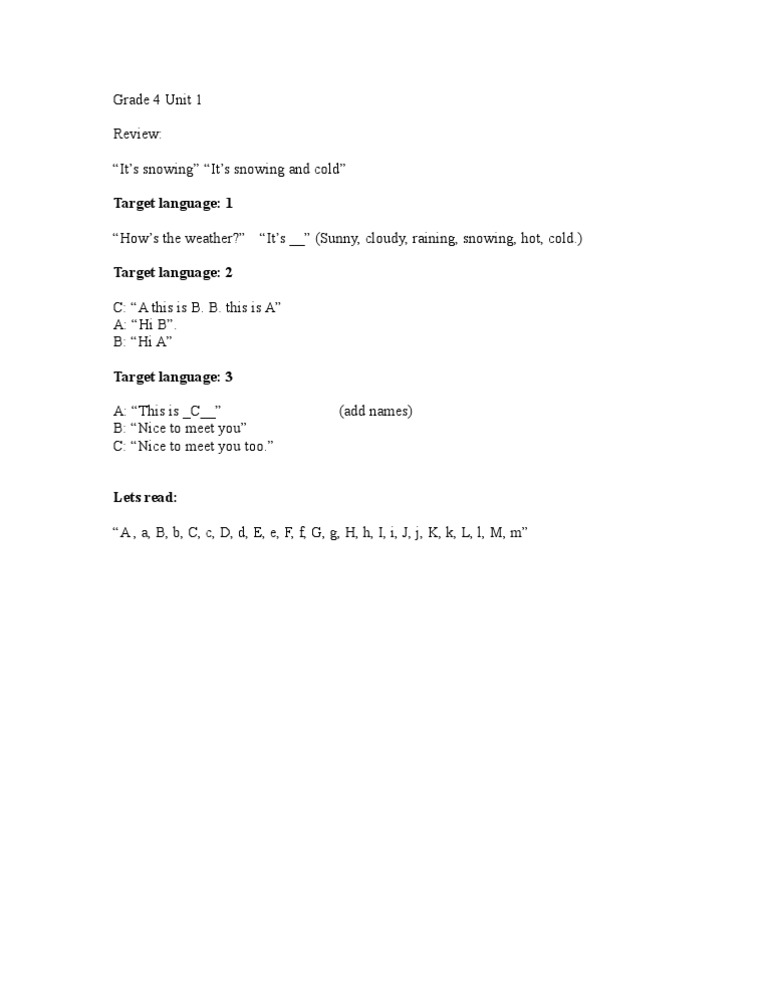 Grade 4 Unit 1 | PDF