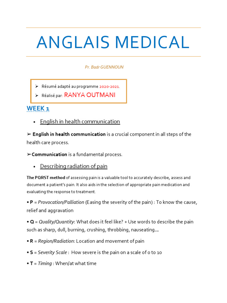 Medical English: Key Terms & Concepts | PDF | Cardiac Muscle | Heart