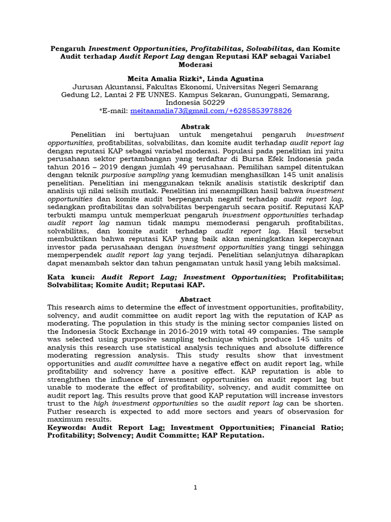 Audit Report Lag | PDF