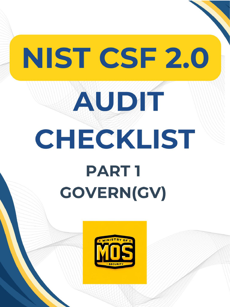 NIST CSF 20 Audit Checklist Part 1 - 240429 - 094544 | PDF | Risk Management | Computer Security