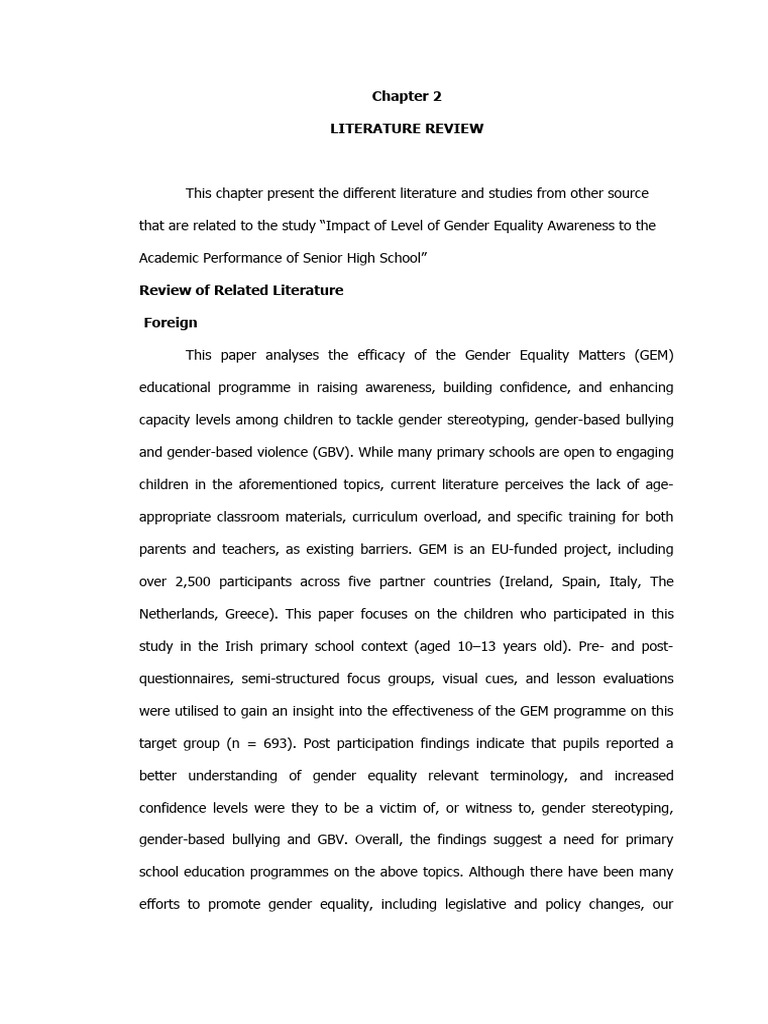 GROUP 2 Chapter 2 Impact of Gender Equality Awareness | PDF | Gender | Gender Studies