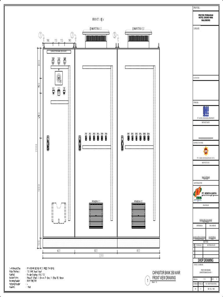 350 KVAR Capacitor Bank Drawing | PDF