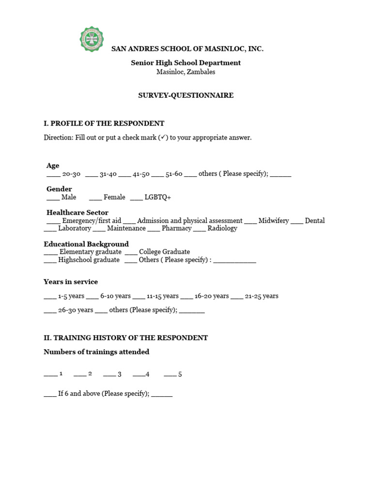 Questionnaire III | PDF | Emotions | Social Psychology