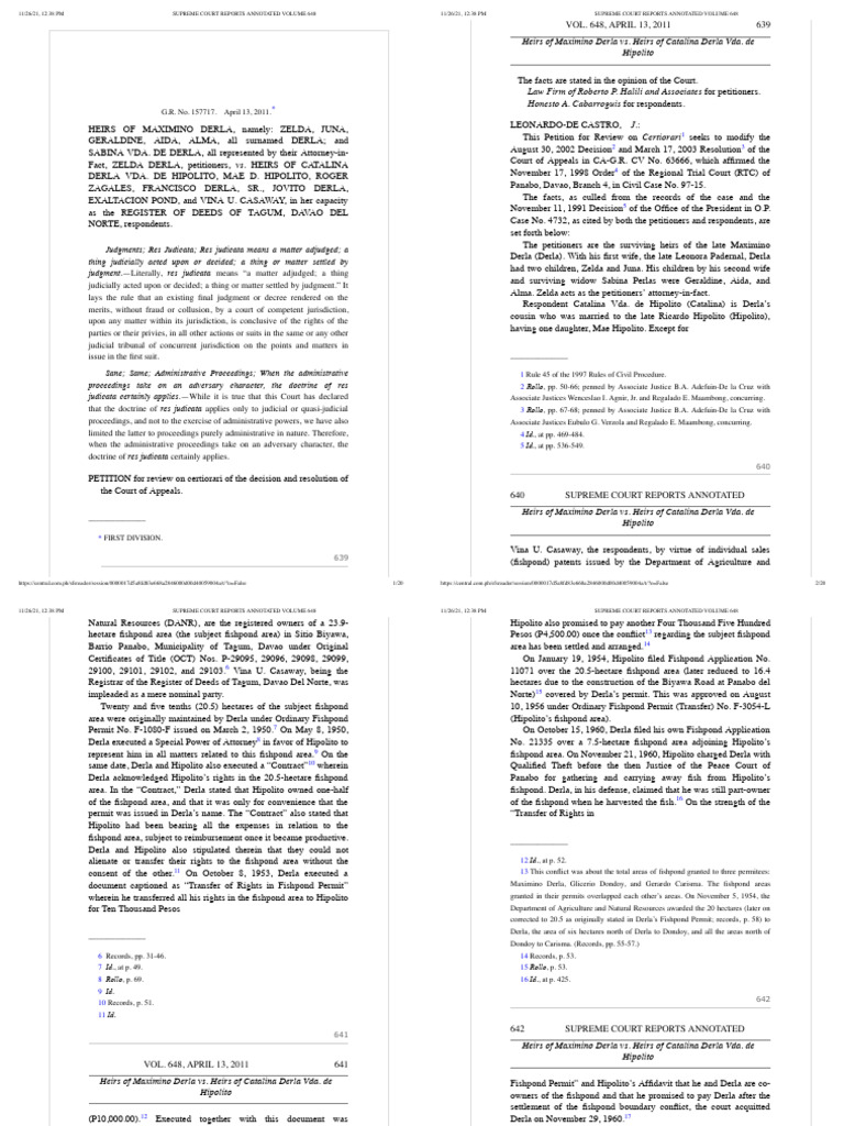 Derla v. Derla (FT) | PDF | Lawsuit | Appeal