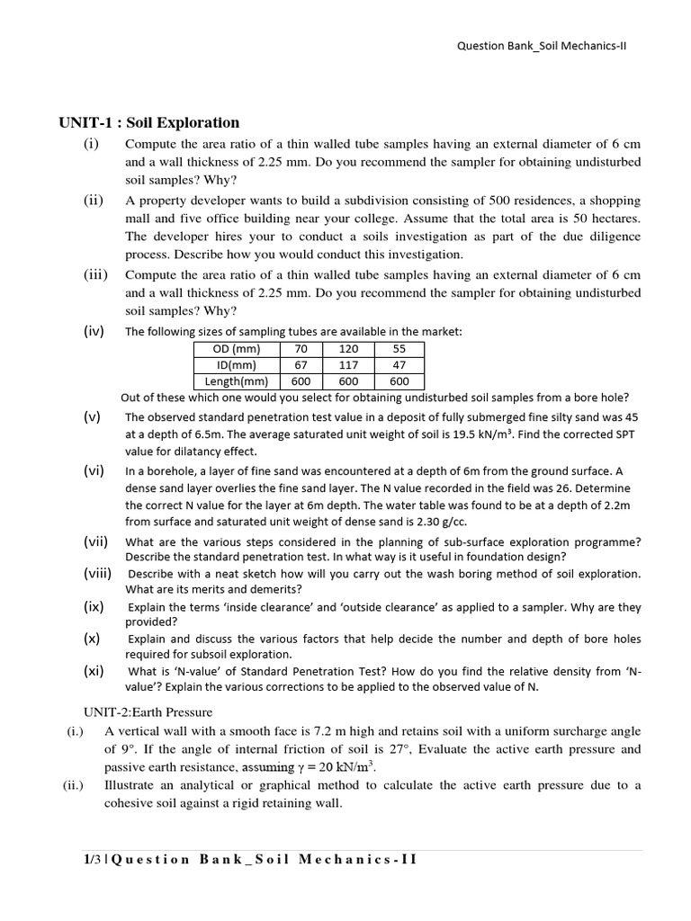 QuestionBank SoilMEchanics-II | PDF | Deep Foundation | Civil Engineering