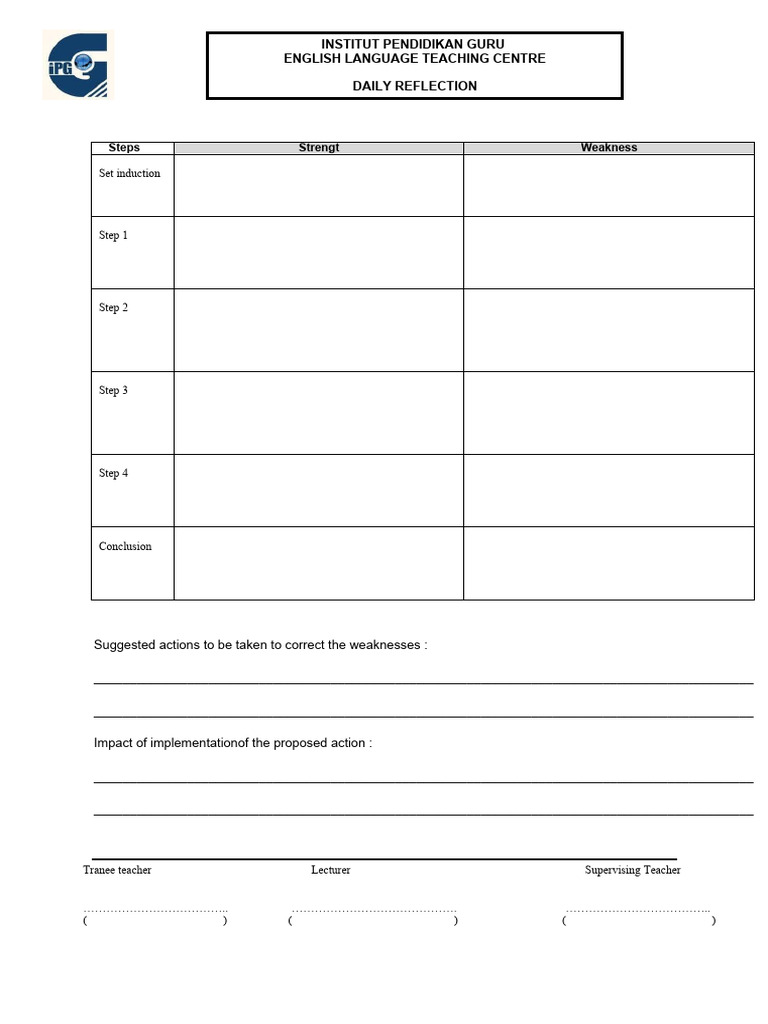 Borang Refleksi Harian | PDF | Technology & Engineering