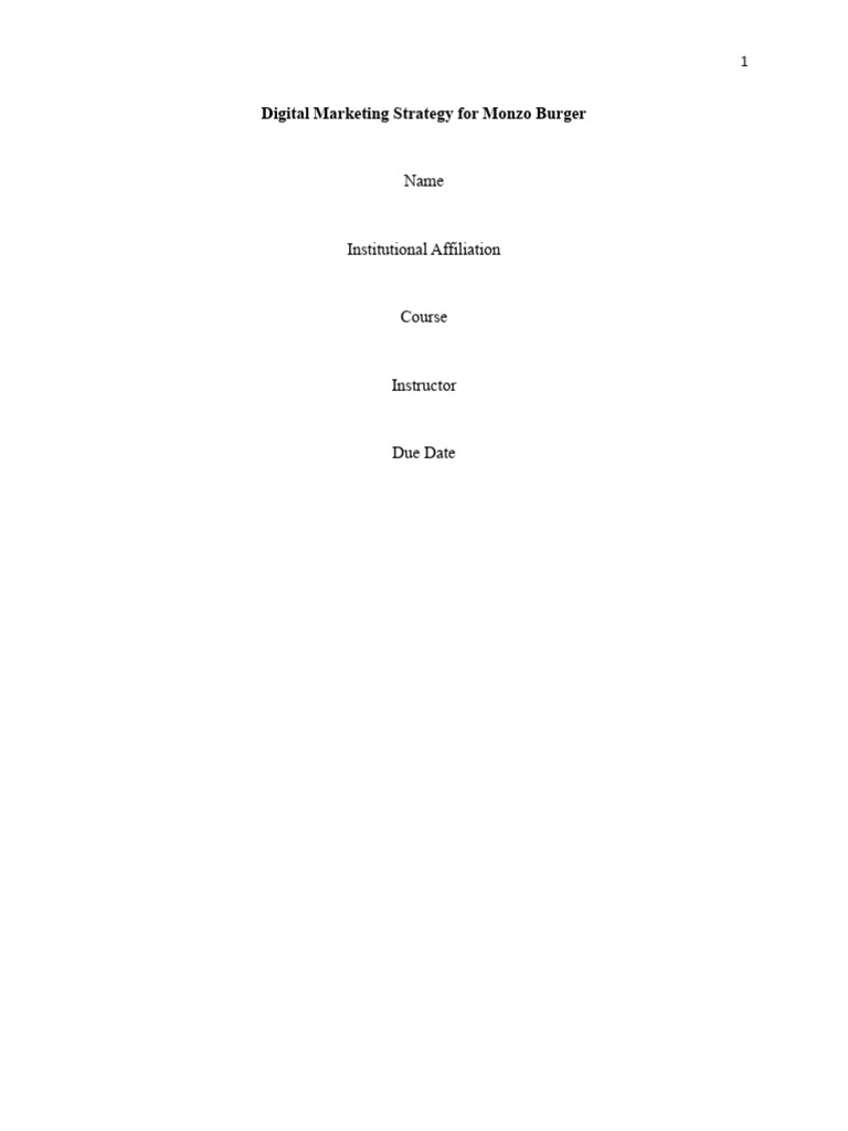 Monzo Burger Digital Marketing Strategy | PDF | Hamburgers | Search ...