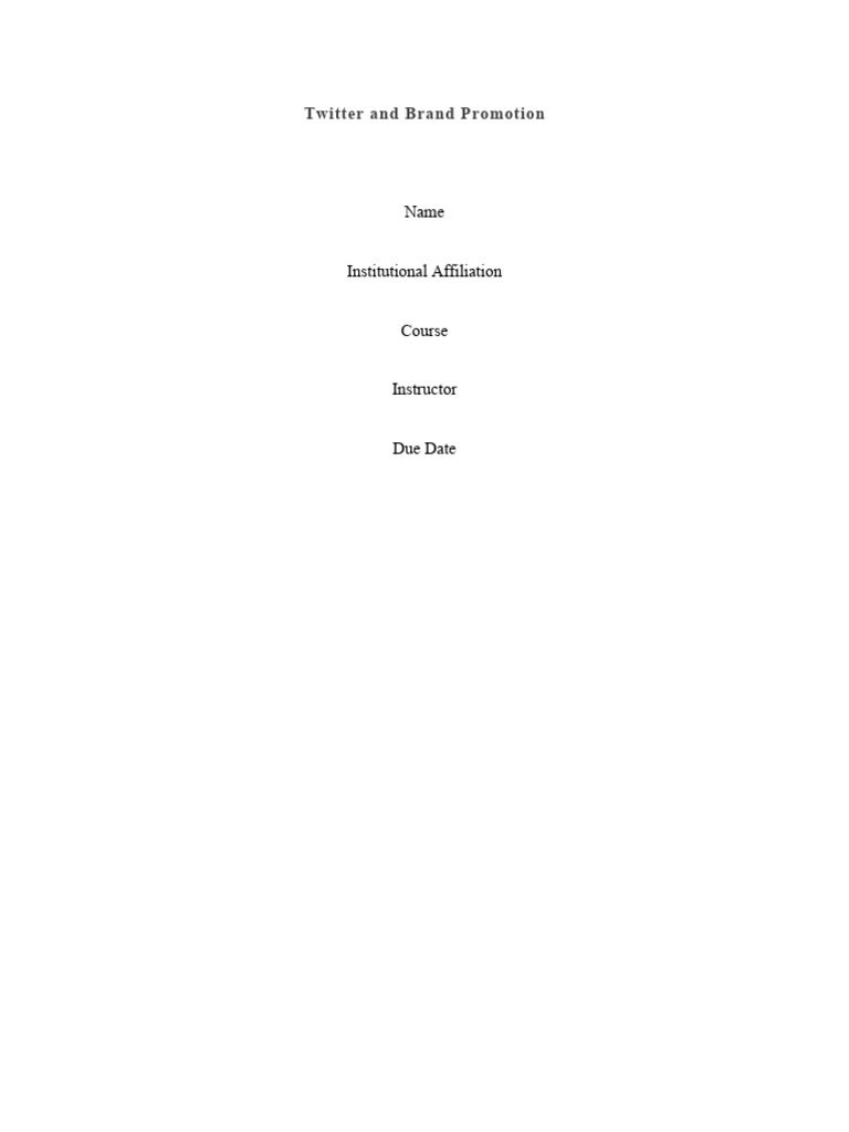 Twitter and Brand Promotion | PDF | Social Media | Popular Culture ...