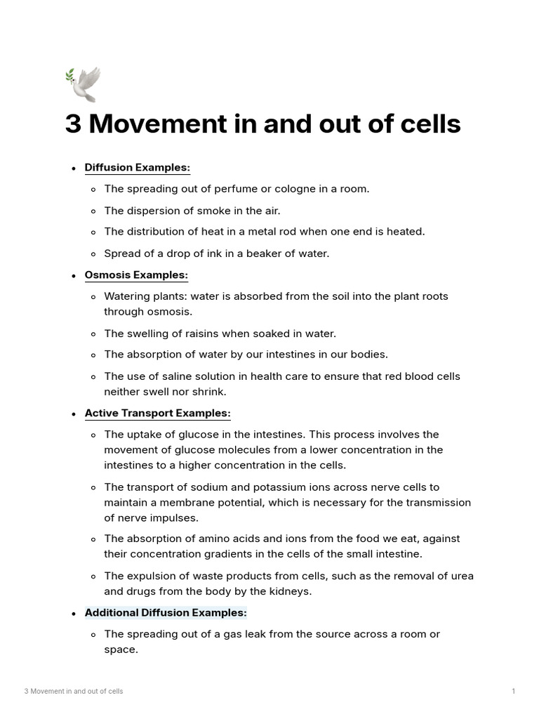 3 Movement in and Out of Cells | PDF | Osmosis | Cell Membrane