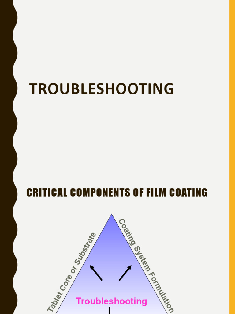 Film Coating Troubleshooting Guide | PDF | Tablet (Pharmacy) | Coating