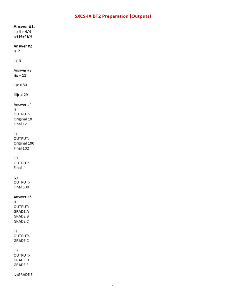 Exercise Solutions of Python Statements | PDF