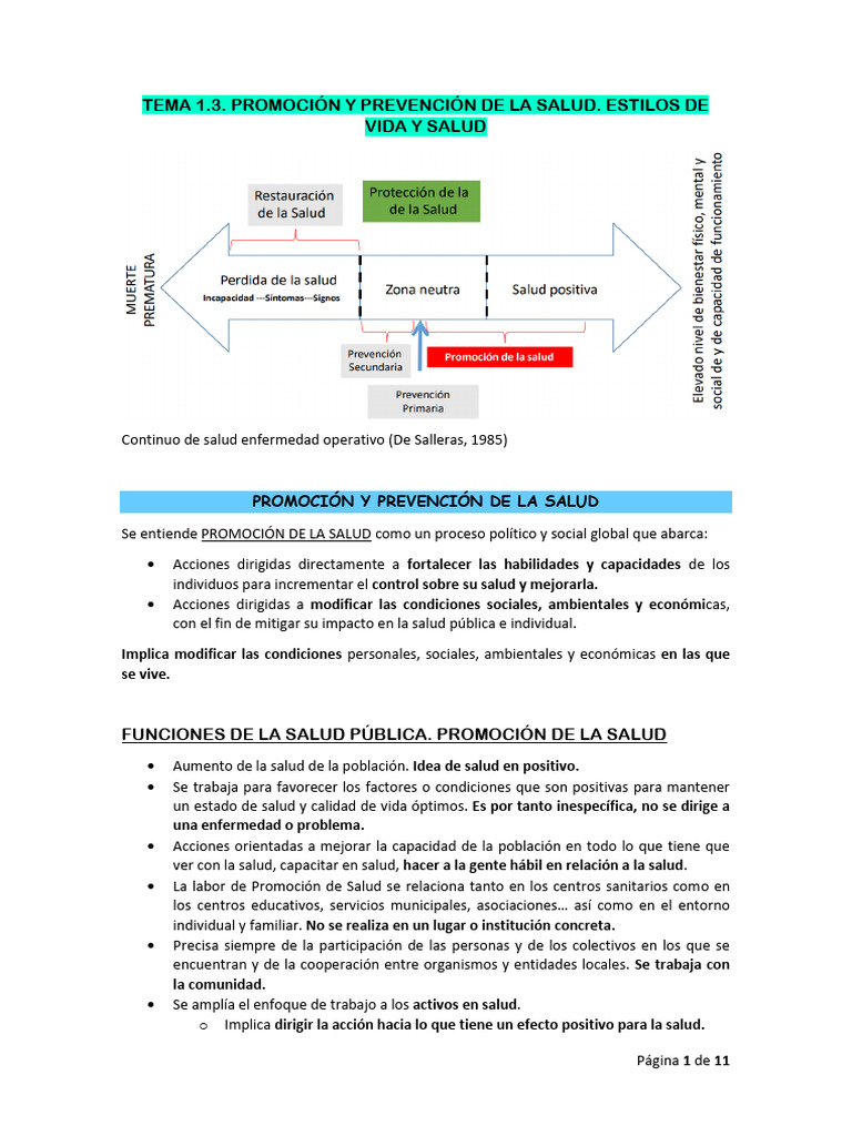 Promoción y Prevención de la Salud | PDF | Asistencia sanitaria preventiva | Comportamiento