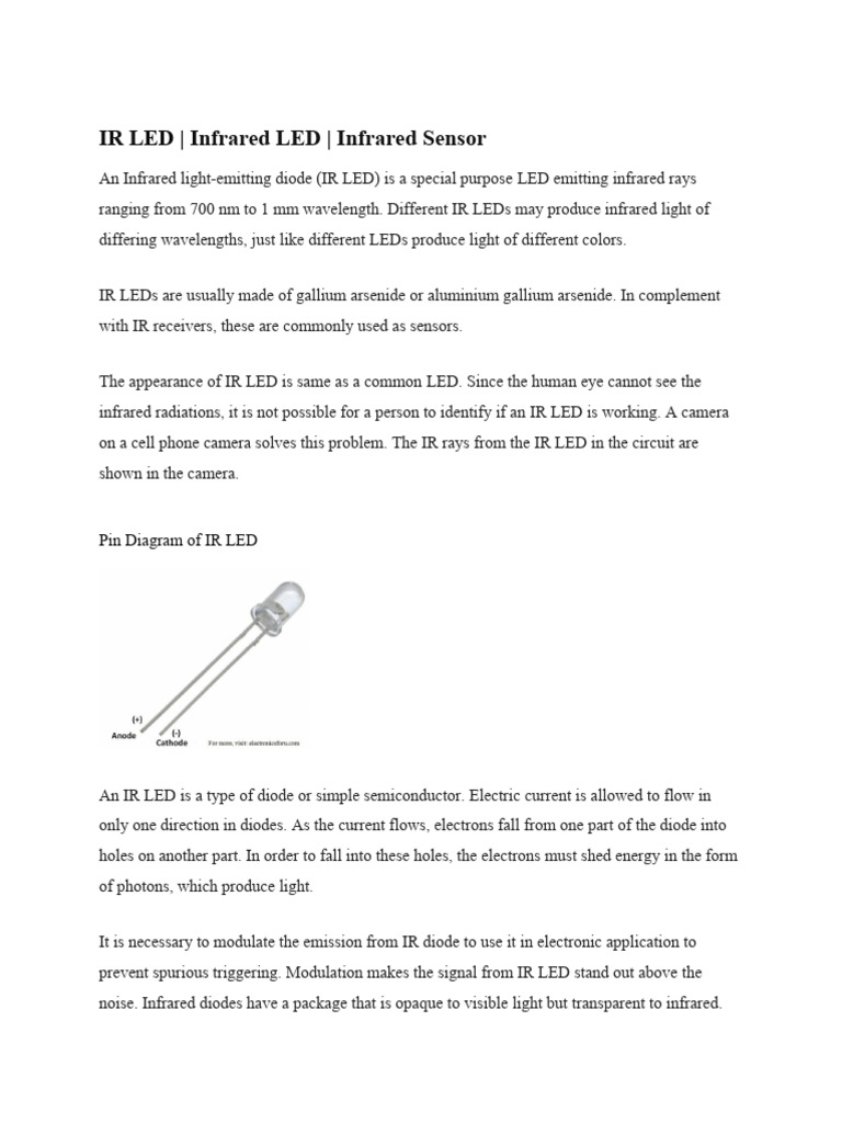 IR PD Sensor | PDF | Infrared | Light Emitting Diode