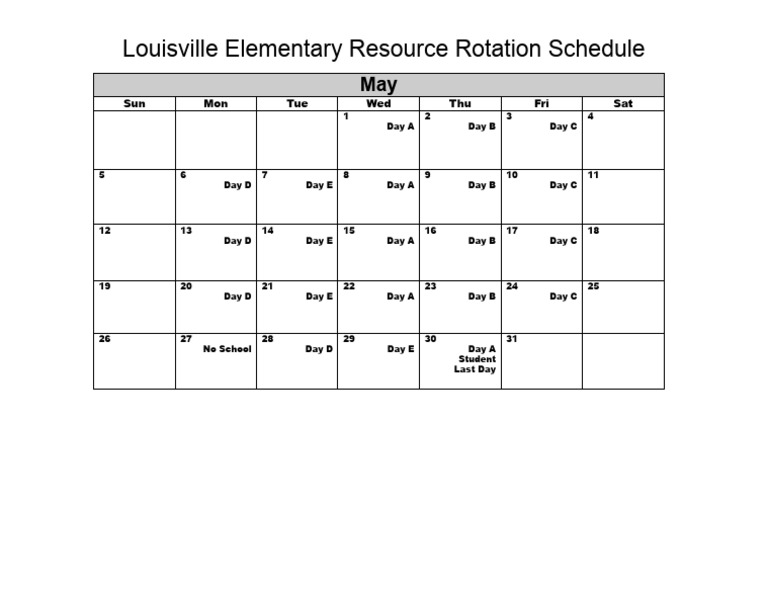 Special Rotation Schedule May 2024 | PDF