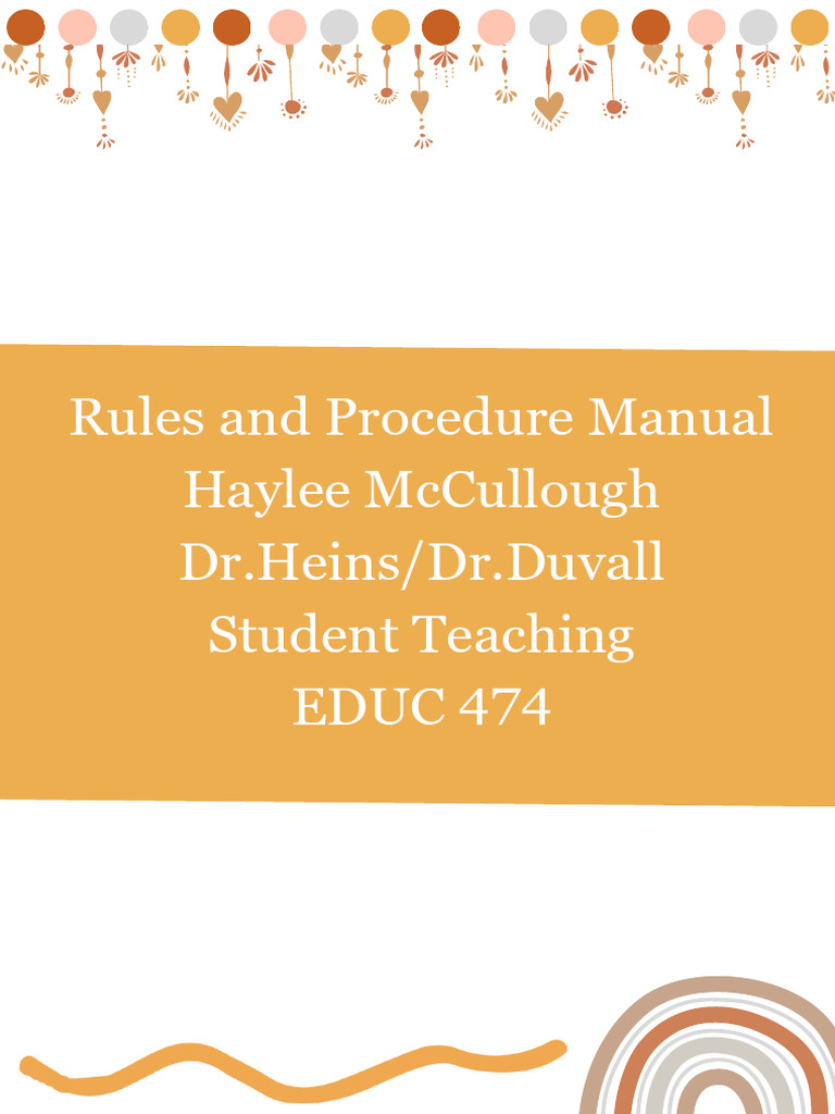 Rules and Procedure Manual 2 | PDF | Classroom | Classroom Management
