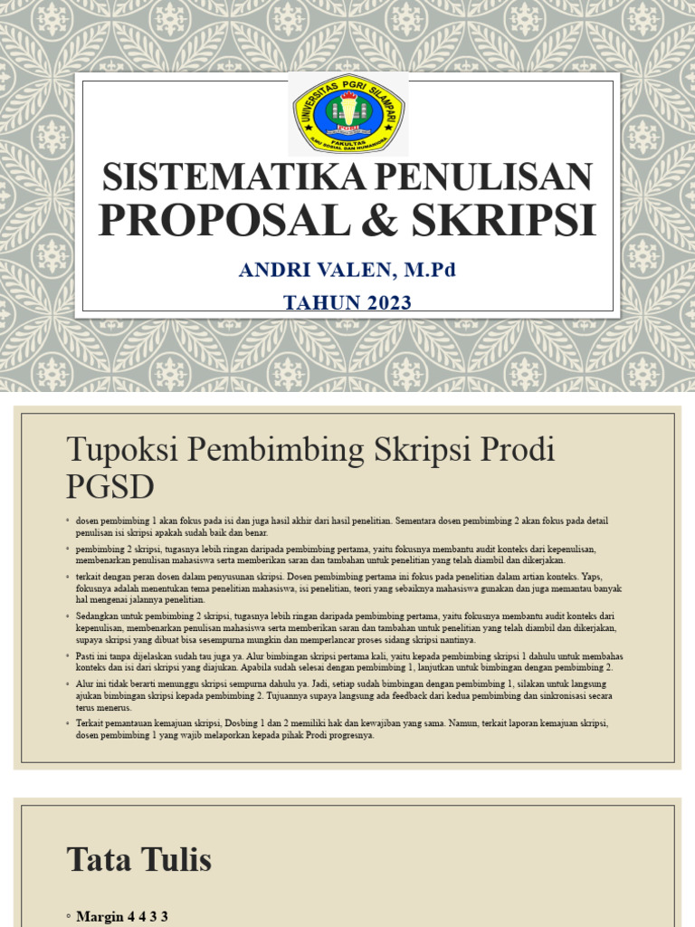 Sistematika Penulisan Skripsi | PDF