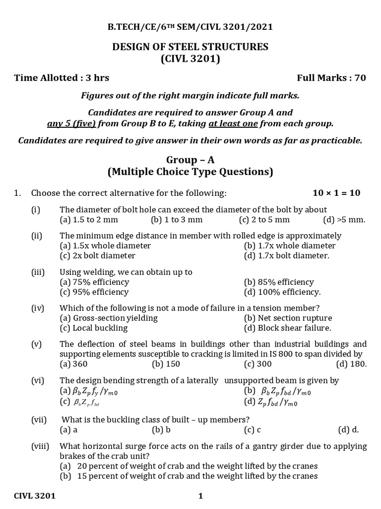 Civl 3201 2021 | PDF | Screw | Crane (Machine)
