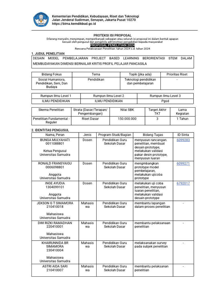 Desain Model Pembelajaran Project Based Learning Berorientasi Stem ...
