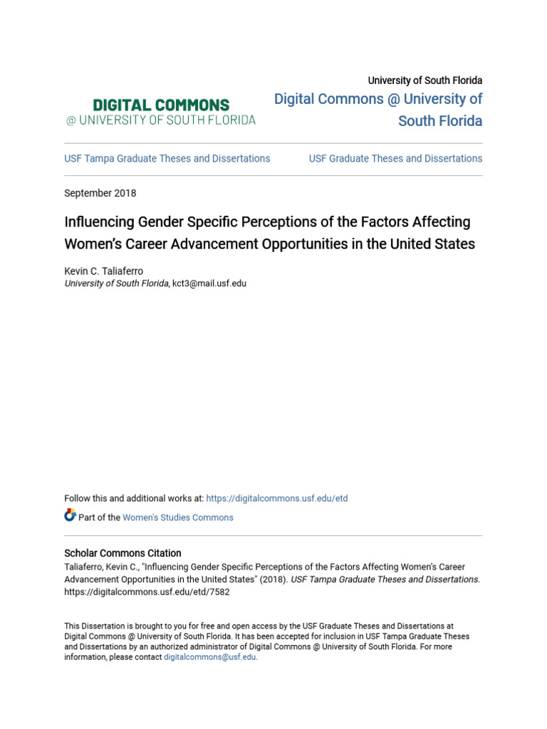 Influencing Gender Specific Perceptions of The Factors Affecting | PDF ...